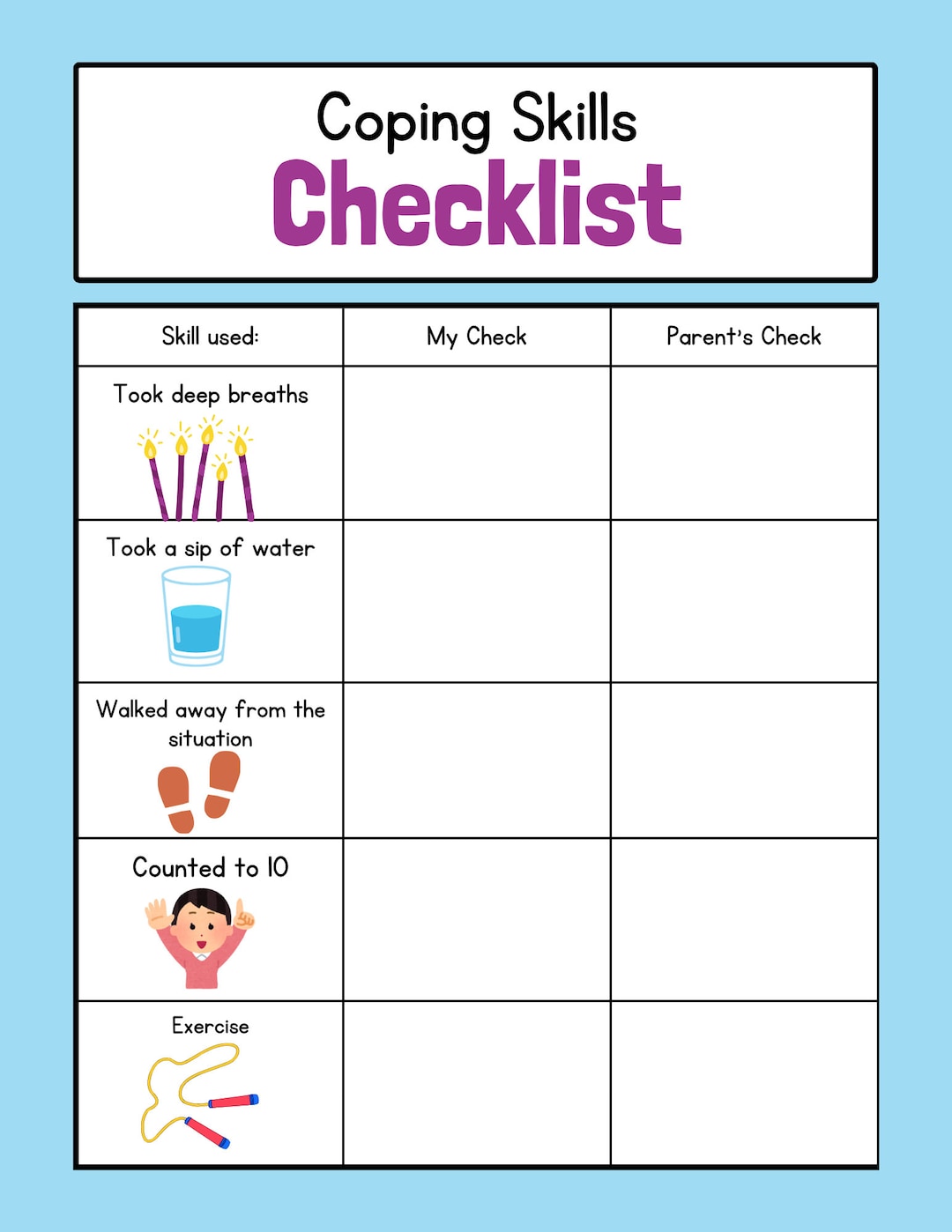 Occupational Therapy Checklist Worksheet to Encourage Children to Use ...