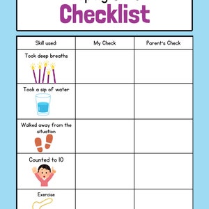 Occupational Therapy Checklist Worksheet to Encourage Children to Use ...