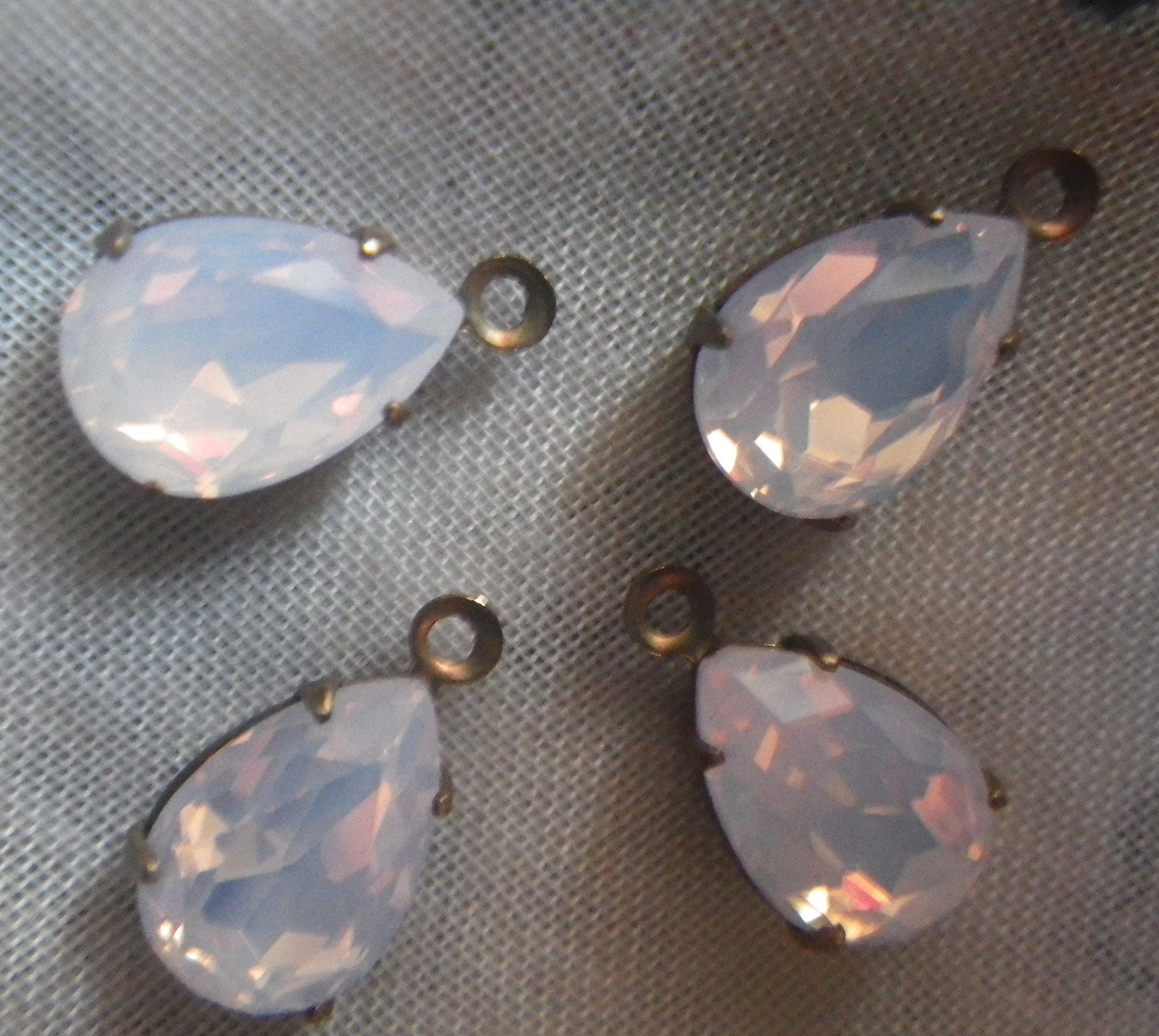Rose Opal 10x7mm Glass Pear Drops 4 Pcs | Etsy