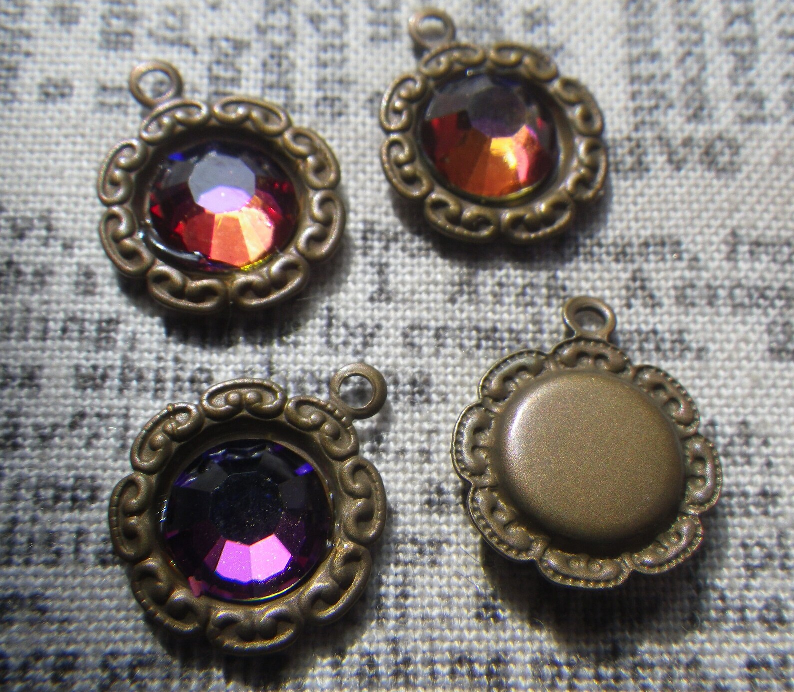 Preciosa Volcano Purple and Orange Crystal Large Daisy Drops 4 Pcs - Etsy