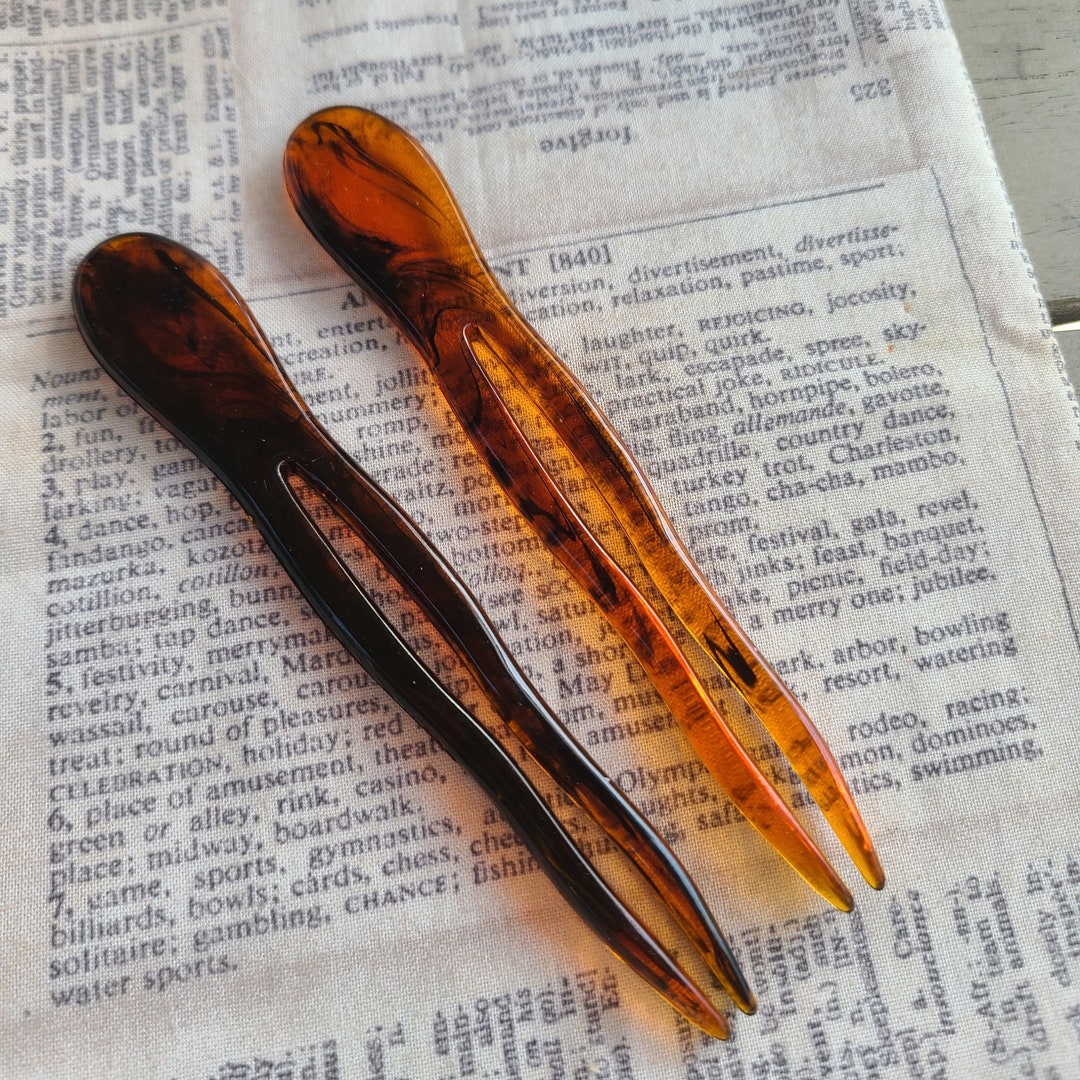 Tortoiseshell Vintage Plastic Hair Stick 13x2cm 2 Pcs - Etsy