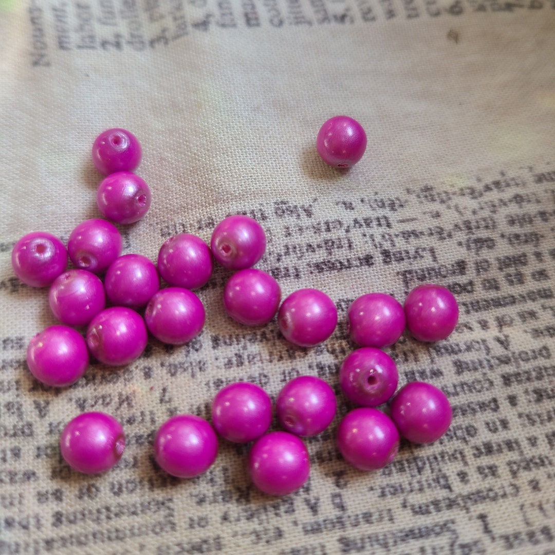 Neon Lilac Crystal Pearls 6mm 15 Pcs - Etsy
