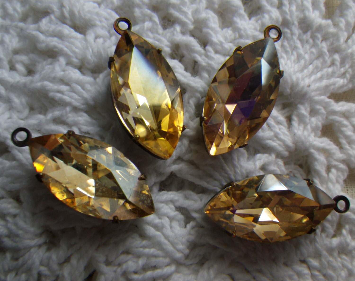 Crystal Golden Shadow 18x9mm Navette Glass Drops 4 Pcs - Etsy