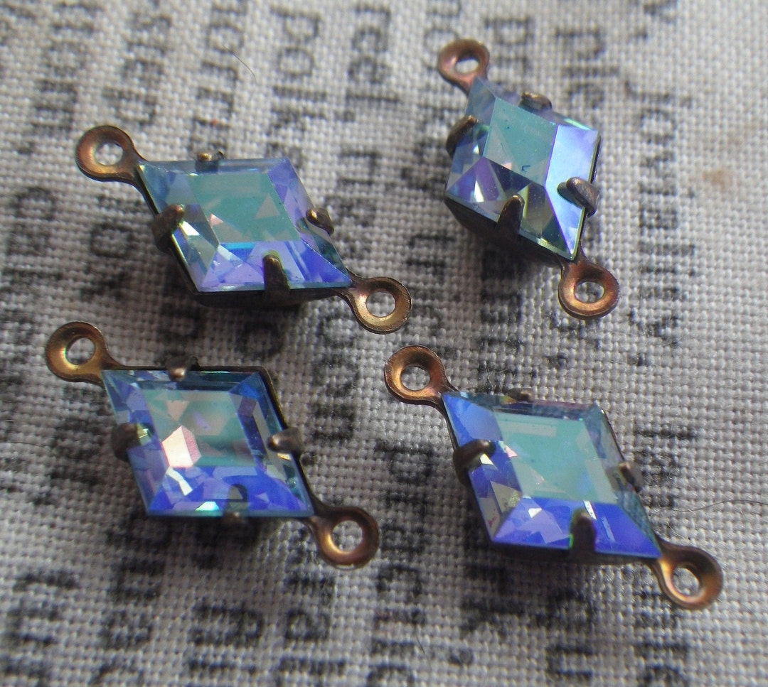 Light Sapphire Blue AB Vintage 10x7mm Kite Connectors 4 Pcs - Etsy