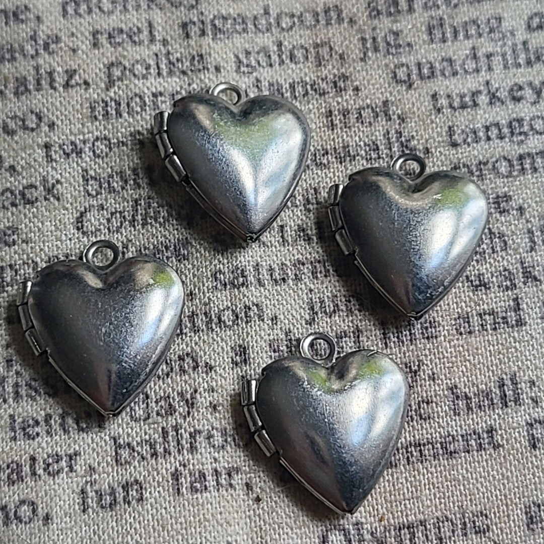 Simple Stainless Steel Heart Lockets 15mm 4 Pcs - Etsy