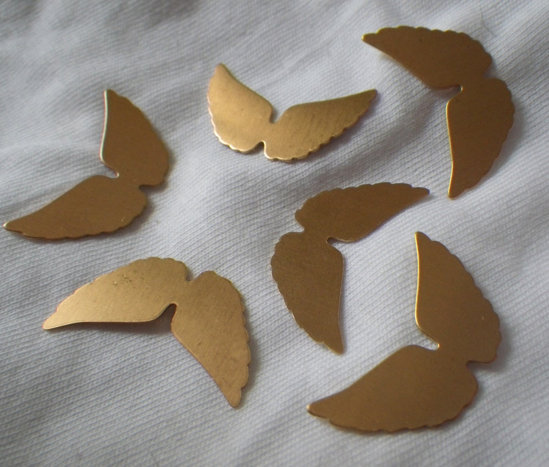 Brass Wing or Walrus Mustache Charms 30x17mm 6 Pcs - Etsy