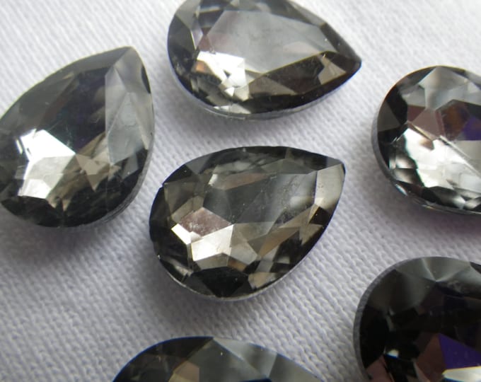 Black Diamond 18x13mm Pear Crystal Glass Pointed Back Gems 4 - Etsy