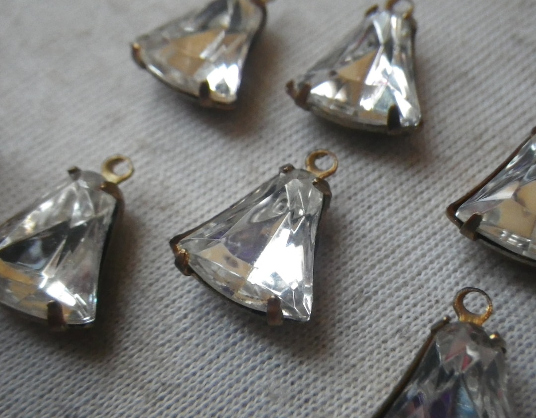 Clear Vintage Bell Rhinestone Drops 10mm 6 Pcs - Etsy