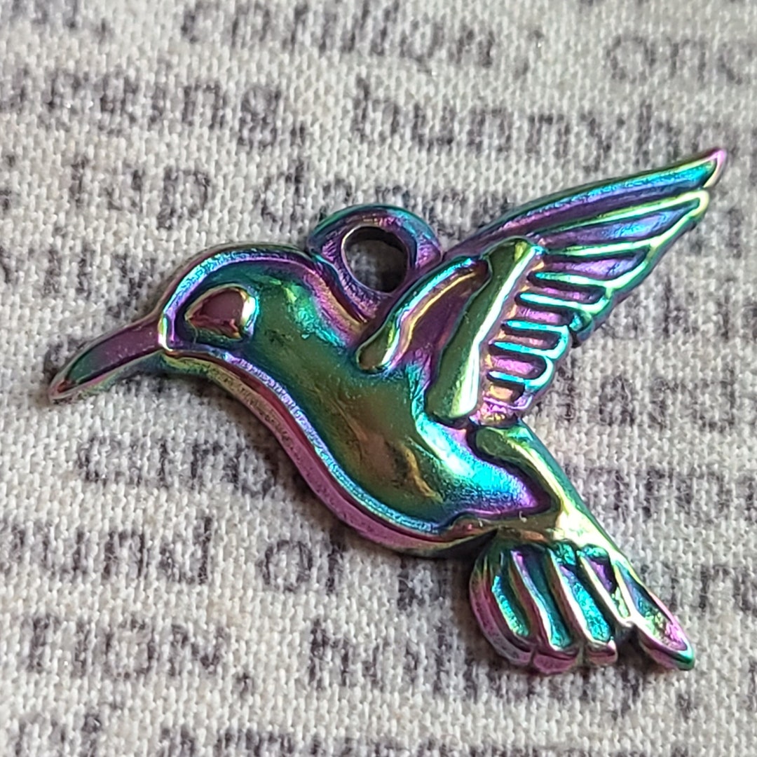 Rainbow Plated Hummingbird 27x20mm Aluminum Charms 4 Pcs - Etsy