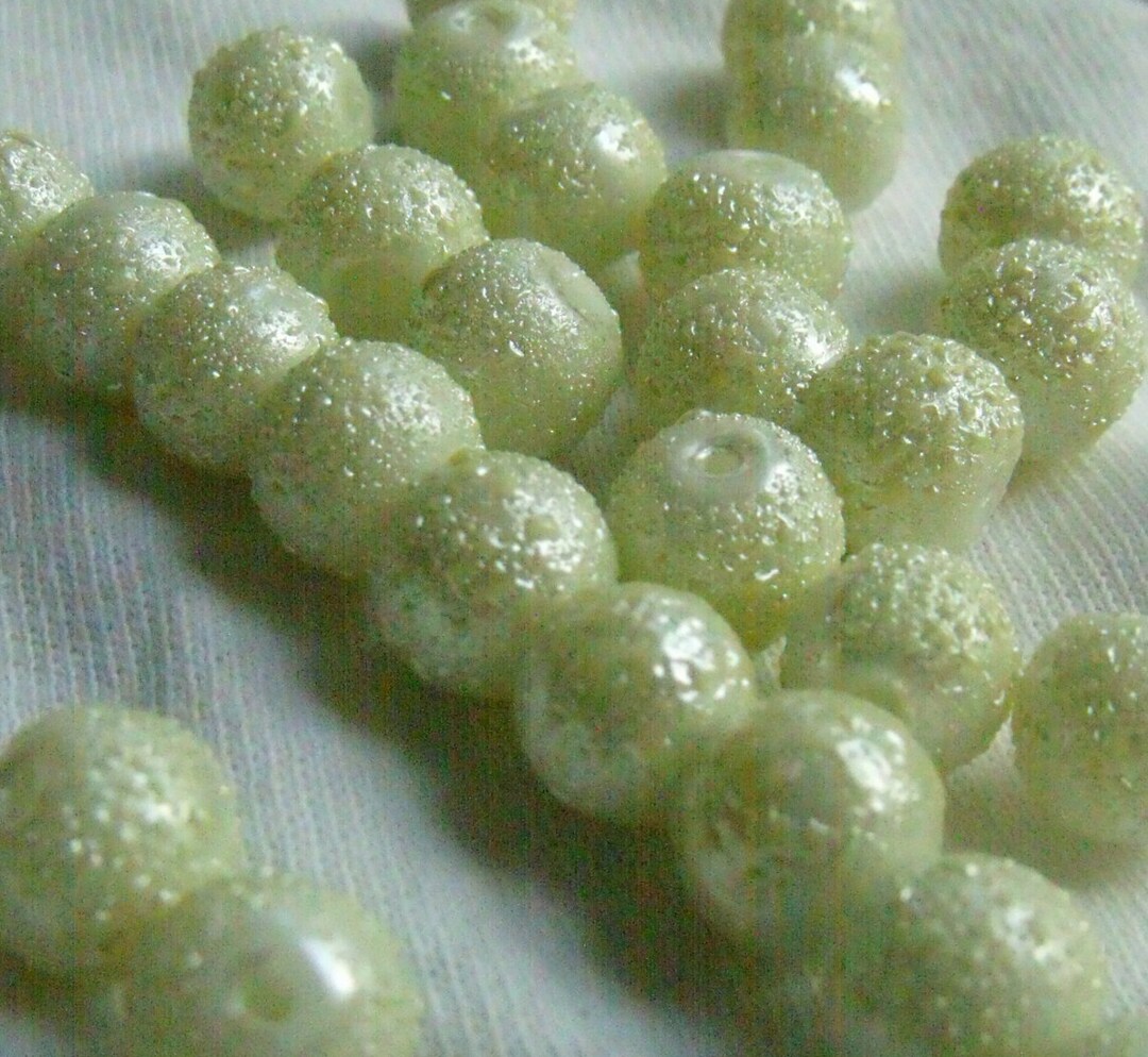 Clearance - White Textured Pearlized Glass Beads 8mm Round 25 Pcs - Etsy