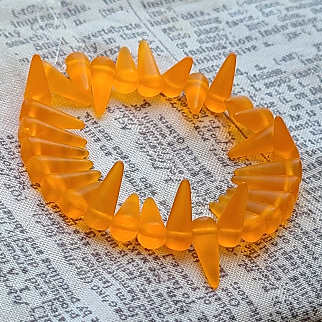 Frosted Hyacinth Orange Spike Czech Glass Beads 13x5mm 30 Pcs - Etsy