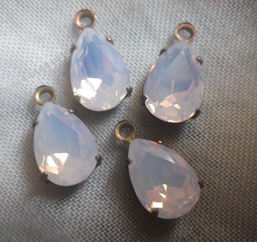 Rose Opal 10x7mm Glass Pear Drops 4 Pcs - Etsy