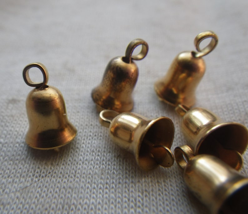 Tiny Vintage Brass Bell Charms 7mm 6 Pcs - Etsy