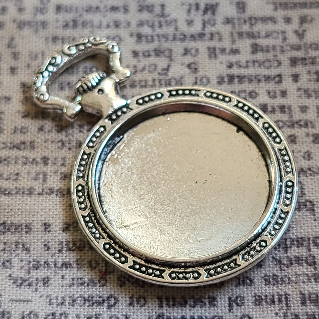 Pocket Watch Setting Antiqued Silver for 20mm Round Cabochon 4 Pcs - Etsy