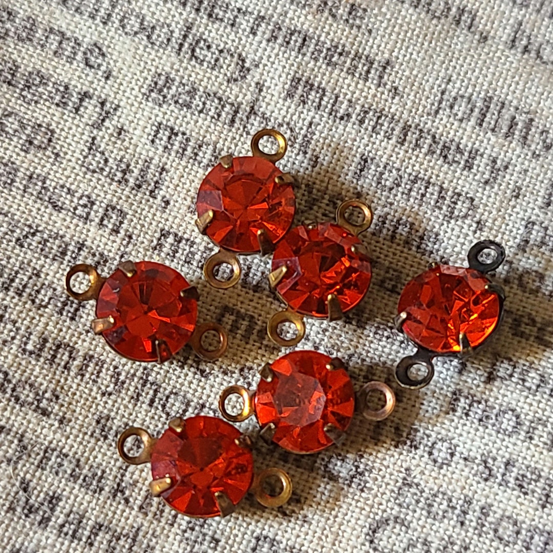 Hyacinth Orange Vintage Ss30 Glass Rhinestone Chaton Links 6 Pcs - Etsy