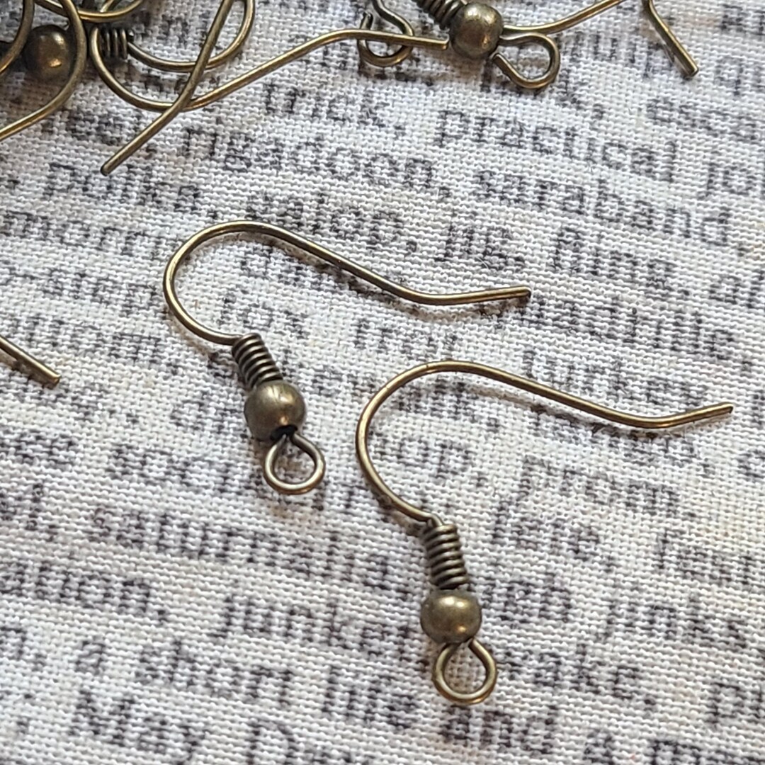 Antiqued Gold Brass Fish Hook Ear Wires 24 Pcs 12 Pairs - Etsy