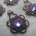 Peony Filigree With Electric Violet Delite Brass Ox Drops 4 Pcs - Etsy