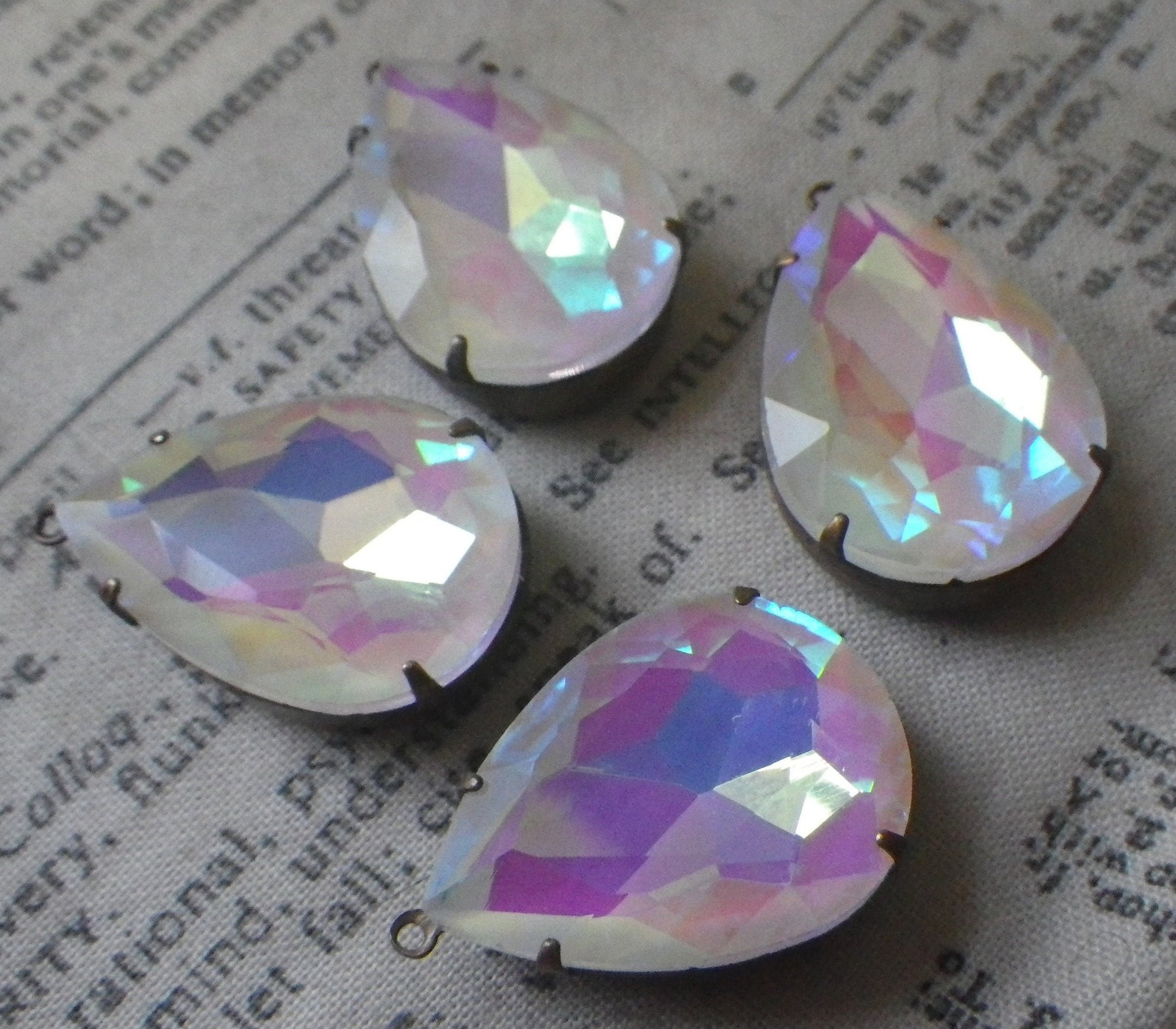 Northern Lights Electric White Glass Pears in Oxidized Brass | Etsy