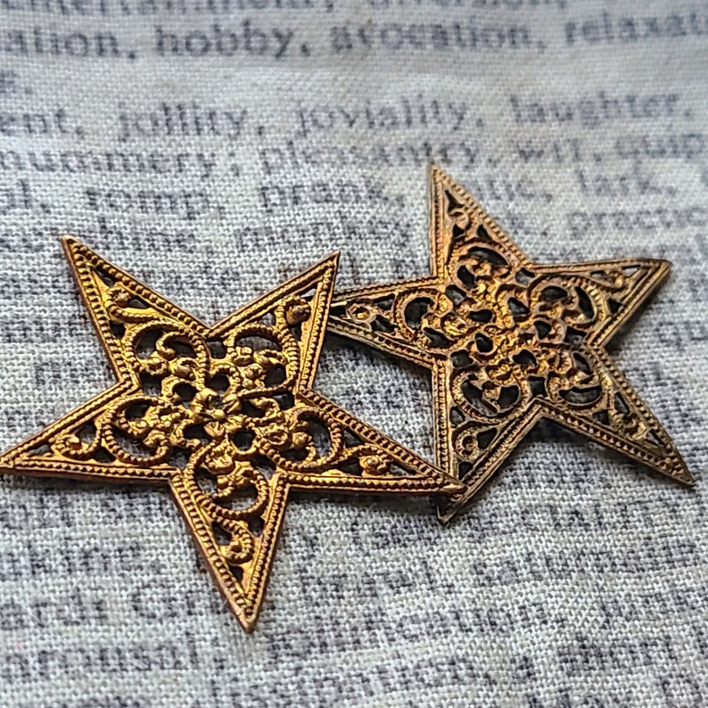 Gorgeous Fancy Large Star Filigree Brass Ox Charms 2 Pcs - Etsy