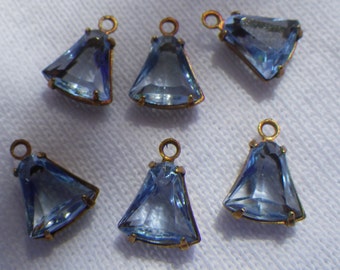 Light Sapphire Blue Bell Connectors 6 Pcs | Etsy