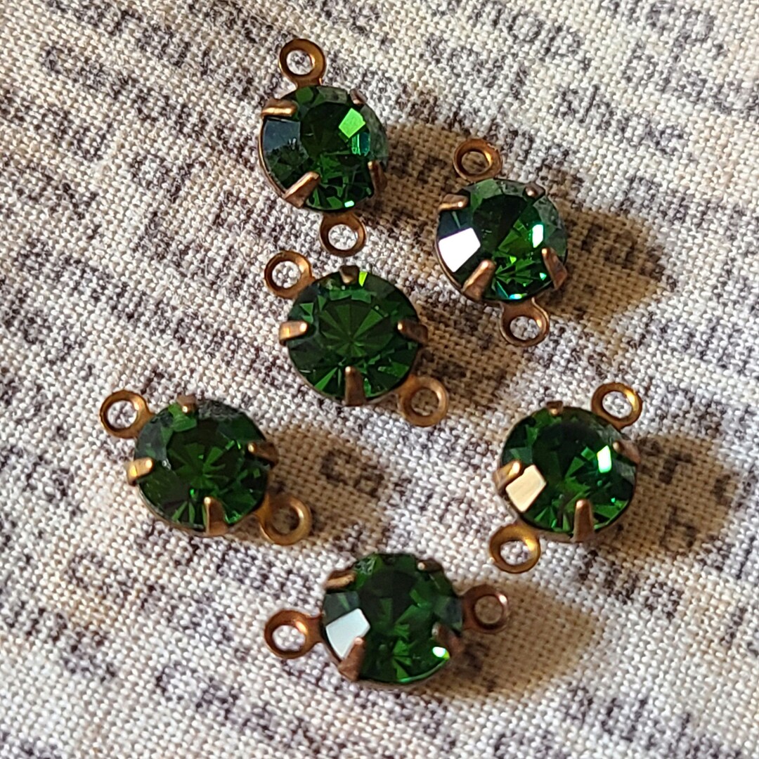 Turmaline Green Vintage Ss30 Crystal Chaton Links 6 Pcs - Etsy