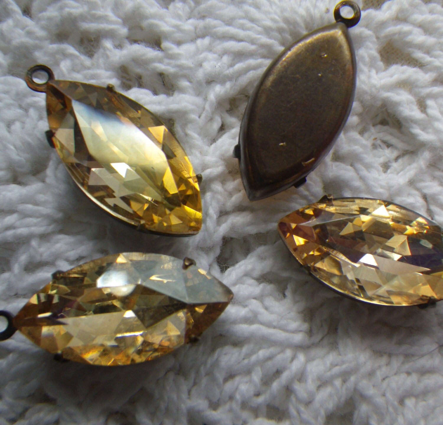 Crystal Golden Shadow 18x9mm Navette Glass Drops 4 Pcs - Etsy