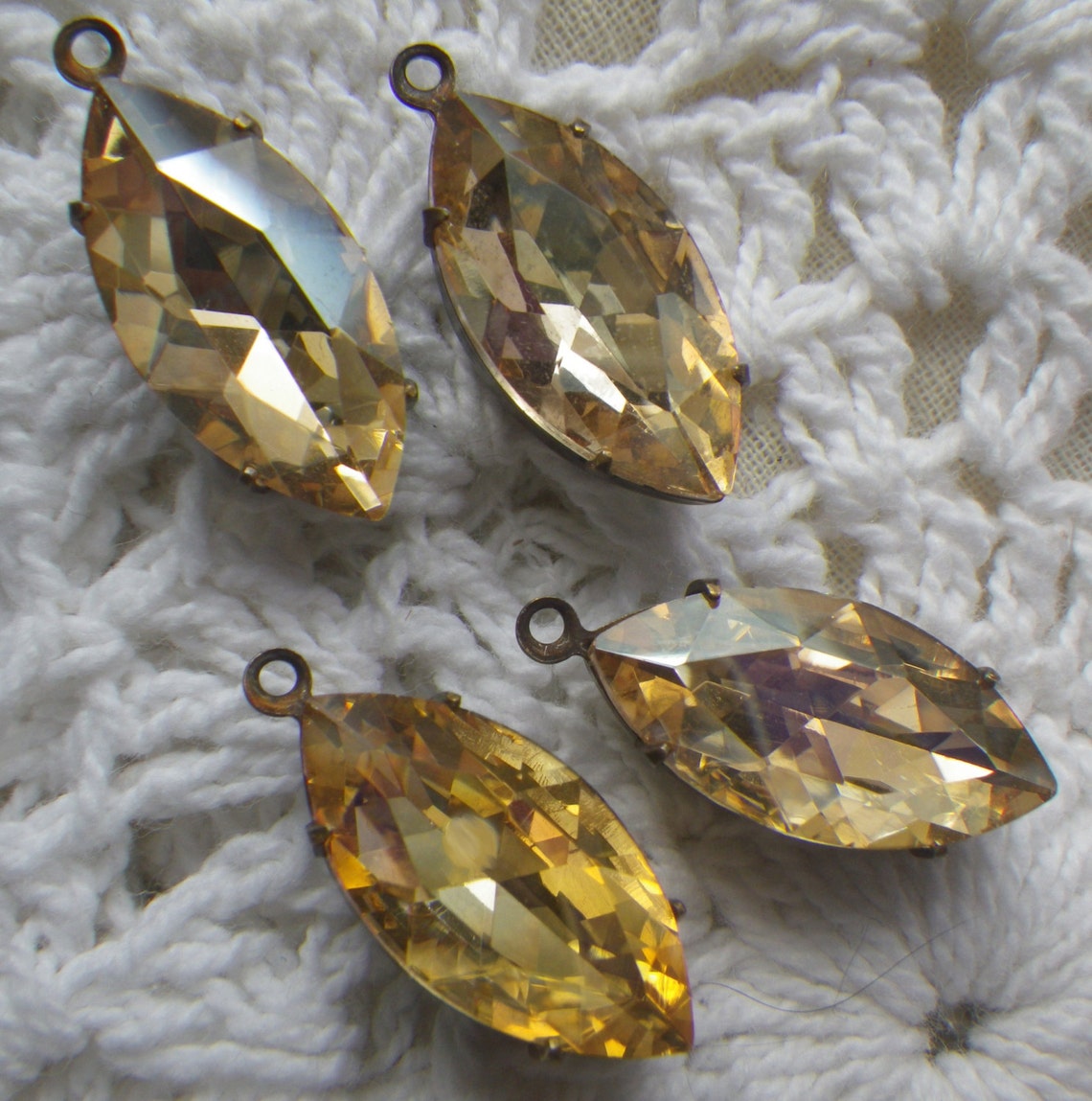 Crystal Golden Shadow 18x9mm Navette Glass Drops 4 Pcs - Etsy