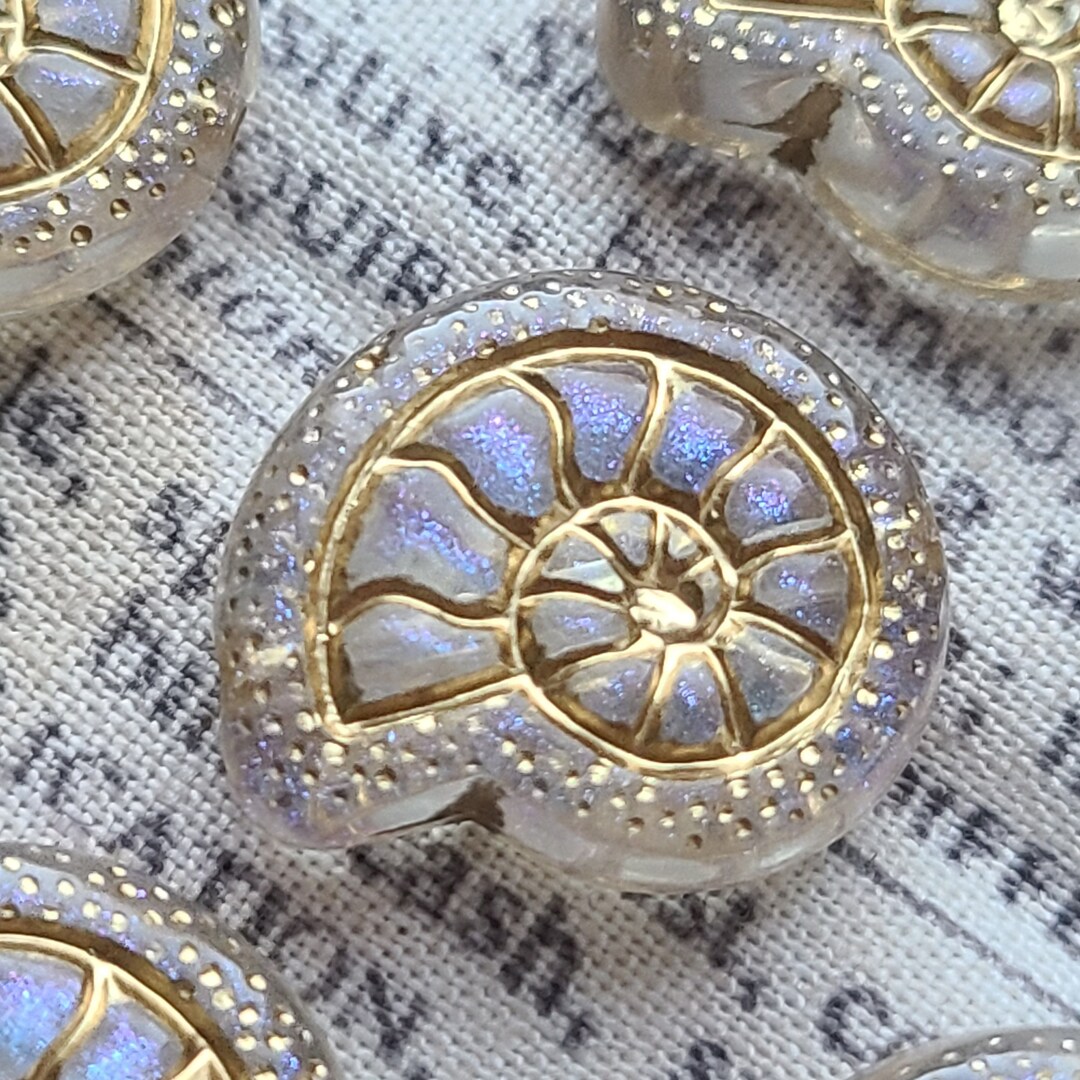 Nautilus Translucent Clear AB and Gold 18x16mm Acrylic Beads 6 Pcs - Etsy