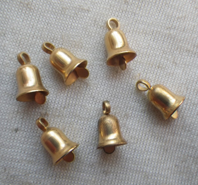 Tiny Vintage Brass Bell Charms 7mm 6 Pcs - Etsy