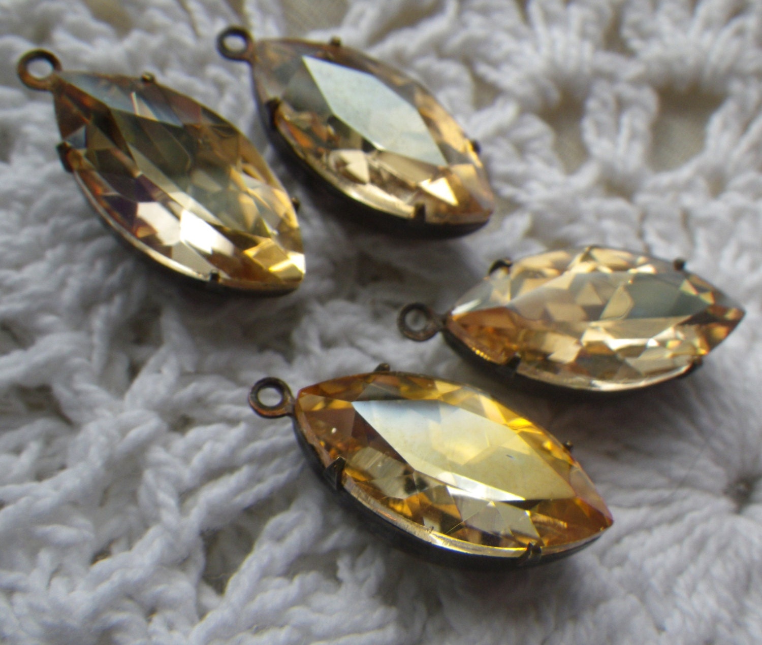 Crystal Golden Shadow 18x9mm Navette Glass Drops 4 Pcs - Etsy