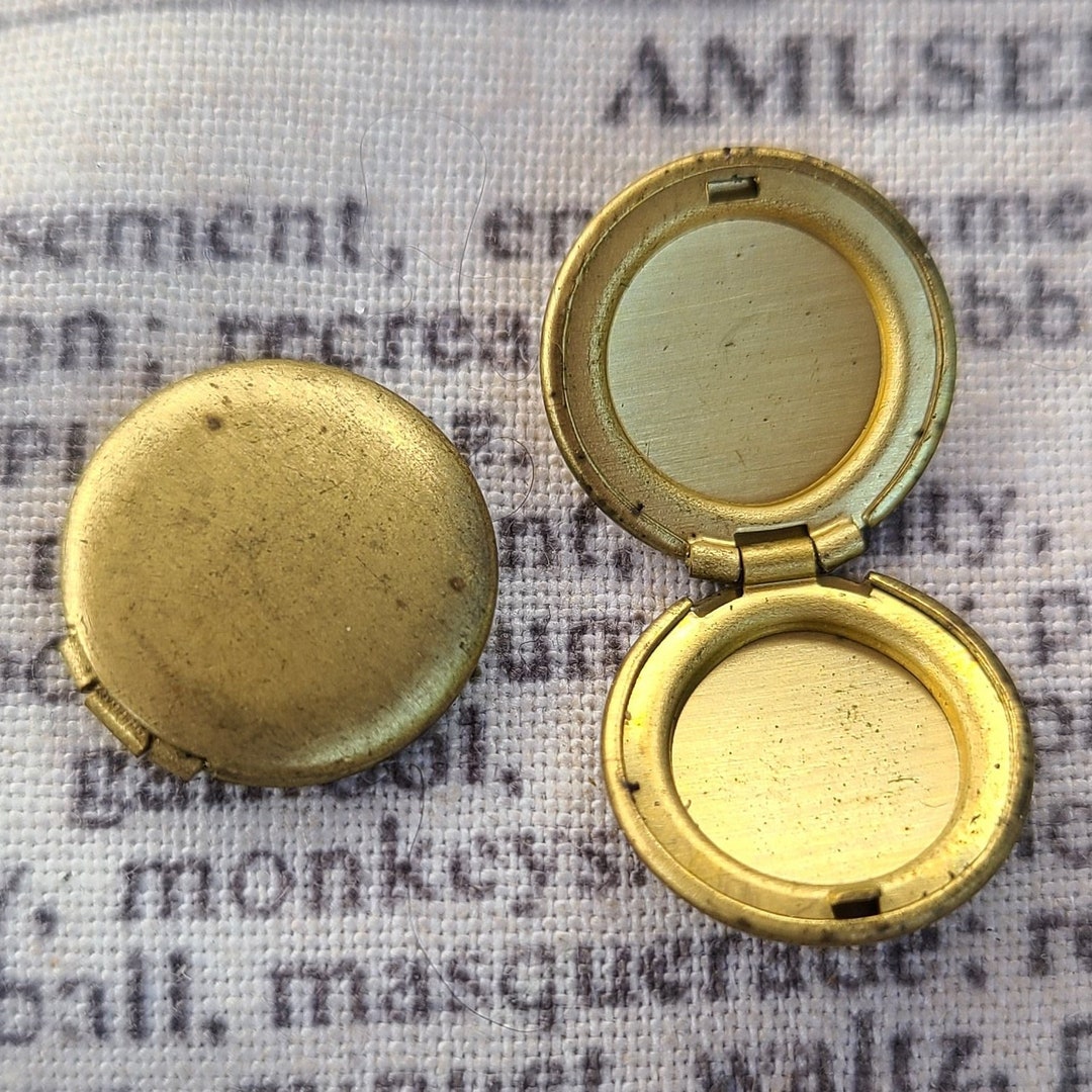 Vintage Doll-sized Tiny Brass Round Lockets With Side Hinge 16mm 6 Pcs ...