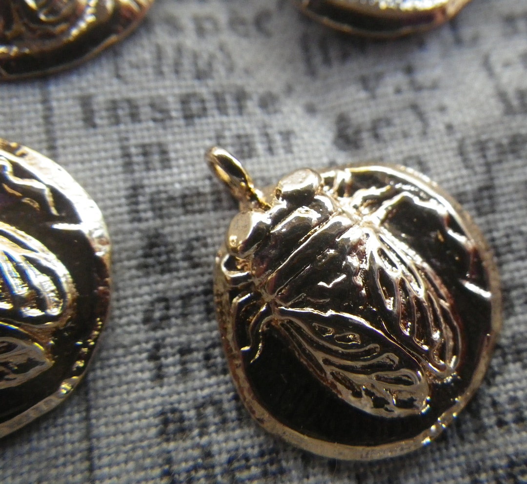 Egyptian Scarab Round Charm 16mm Brass Casting 2 Pcs - Etsy