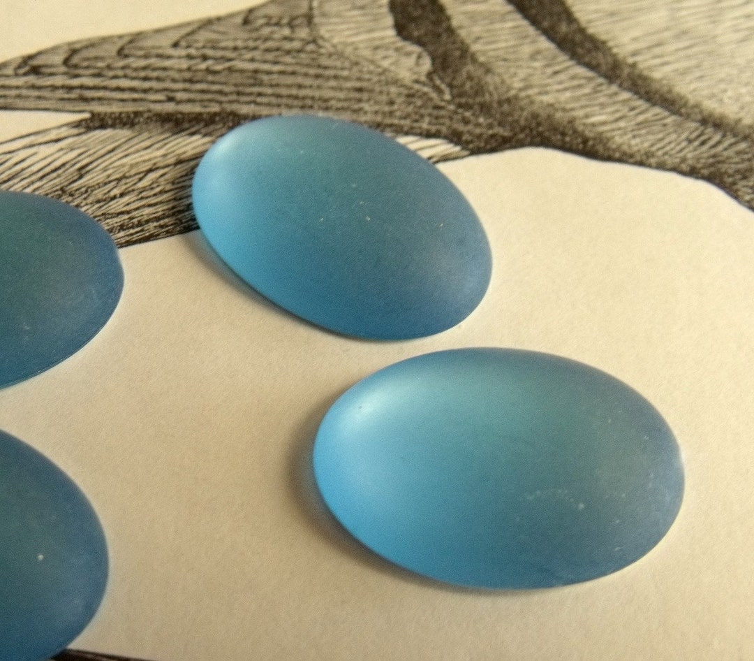 Sky Blue Matte Plastic 25x18mm Oval Cabochons 4 Pcs - Etsy