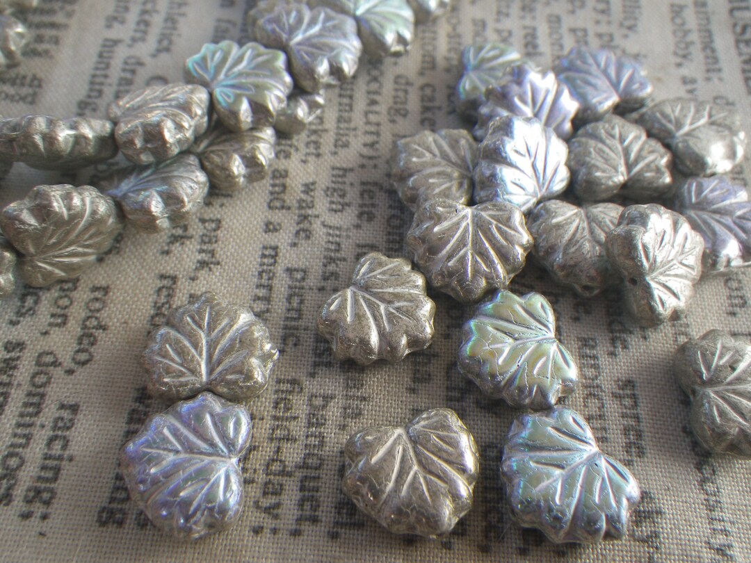 Antique Silver With an AB Finish 13x10mm Maple Leaf Beads 10 Pcs - Etsy