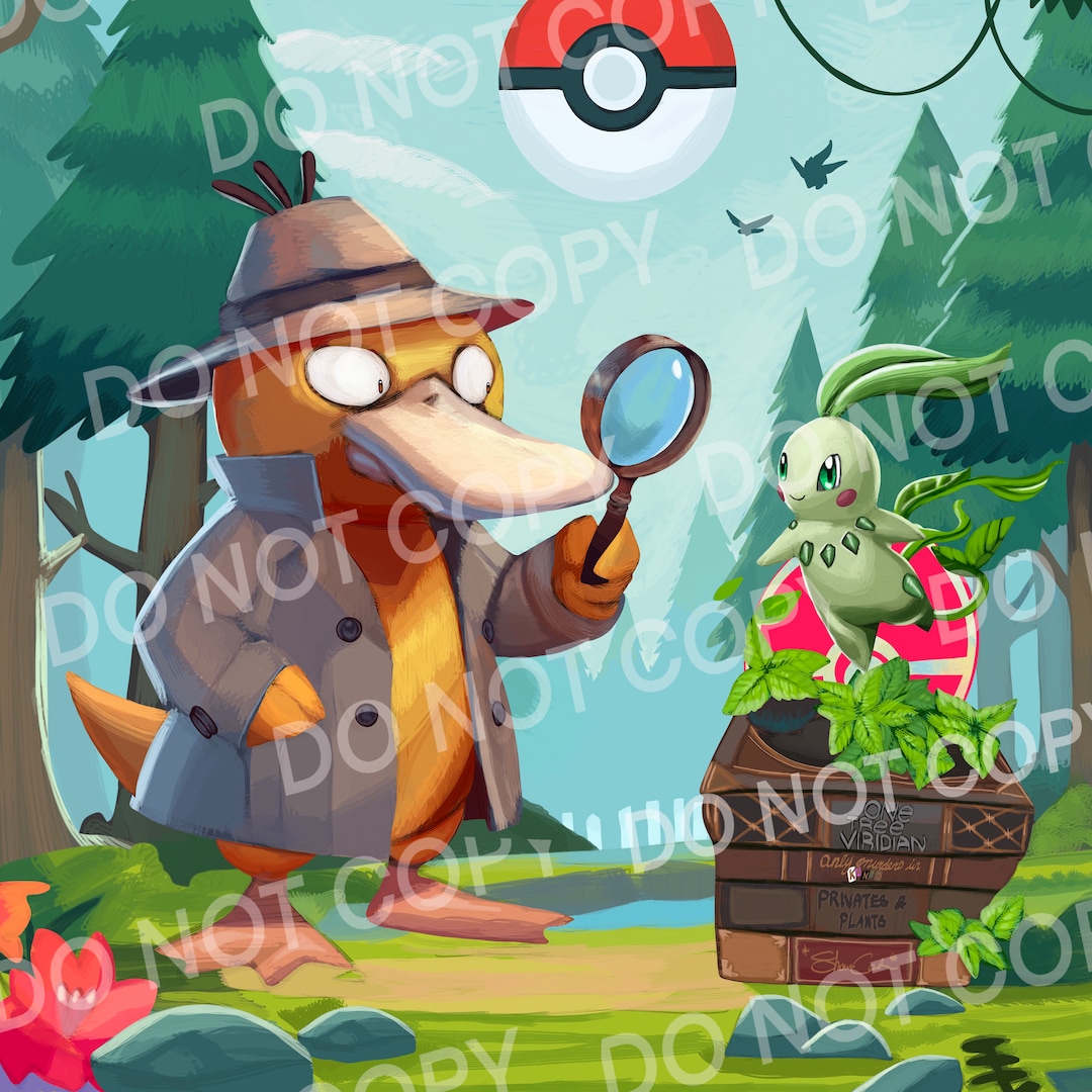 Detective Psychic Duck and Tree Chibi Digital Print - Etsy