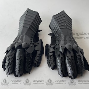 Ringwraith Nazgûl Gauntlets Black Gauntlets Steel Medieval Armor Gloves ...