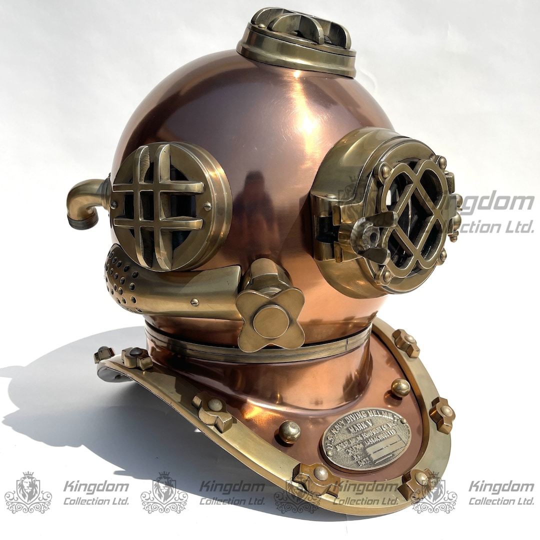 Rose Gold Finish Diving Helmet US Navy Deep Sea Divers Helmet Nautical ...