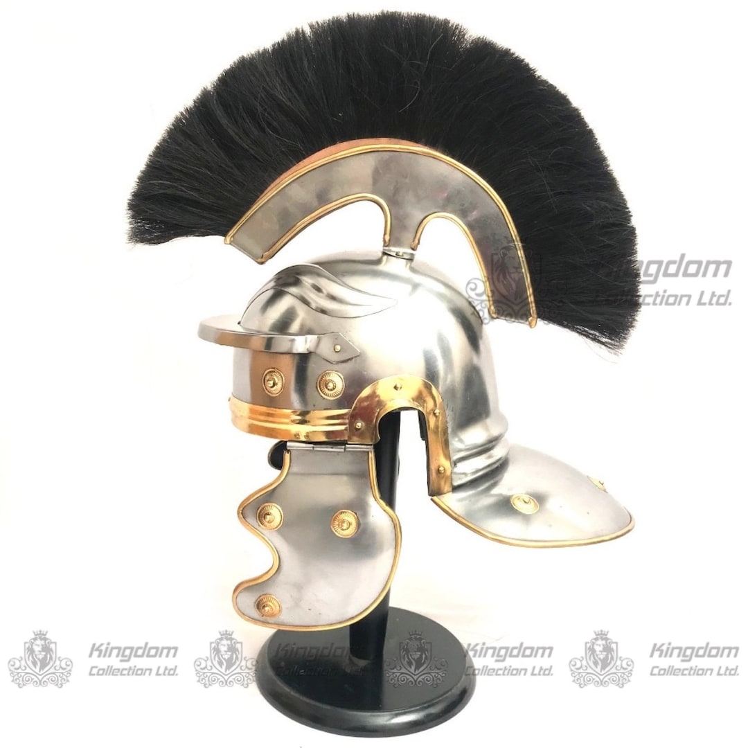 Medieval Gallic H Roman Centurion Helmet With Black Plum Roman Design ...
