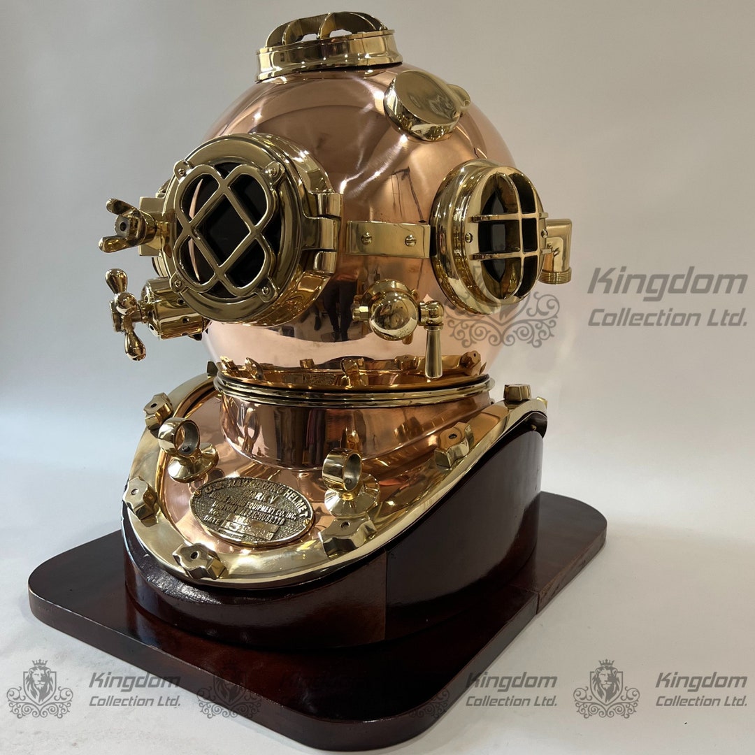 Copper Brass Diving Helmet US Navy Deep Sea Divers Helmet Nautical ...