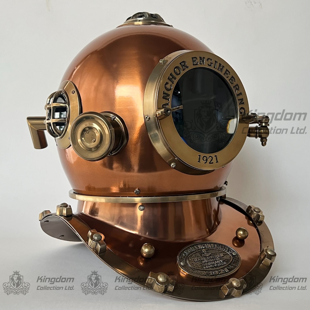 Copper Finish Anchor Diving Helmet US Navy Deep Sea Divers Helmet ...