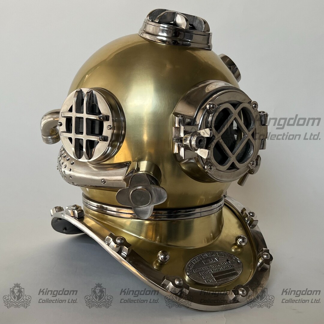 Golden Diving Helmet US Navy Deep Sea Divers Helmet Nautical Gift - Etsy
