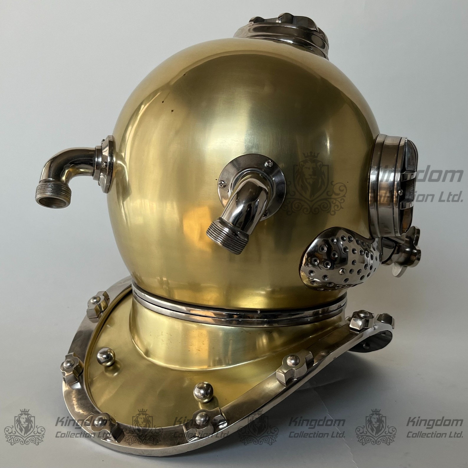Golden Diving Helmet US Navy Deep Sea Divers Helmet Nautical Gift ...