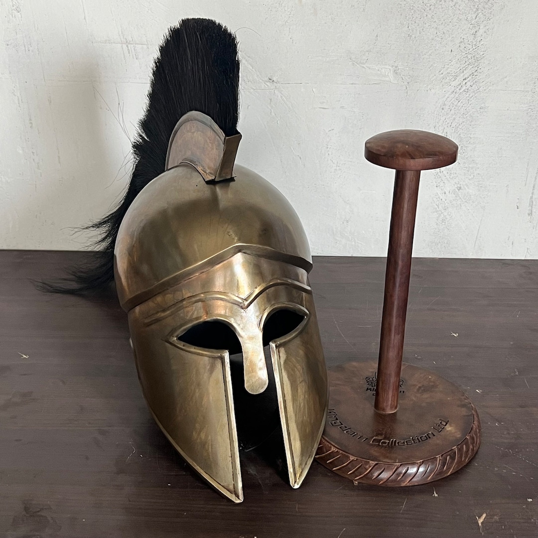 Roman Crusader Corinthian Warrior Medieval Helmet With Free Wooden ...