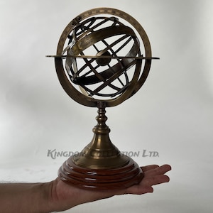 18 Inch Brass Armillary Sphere With Working Compass, Lion Brass Sphere ...