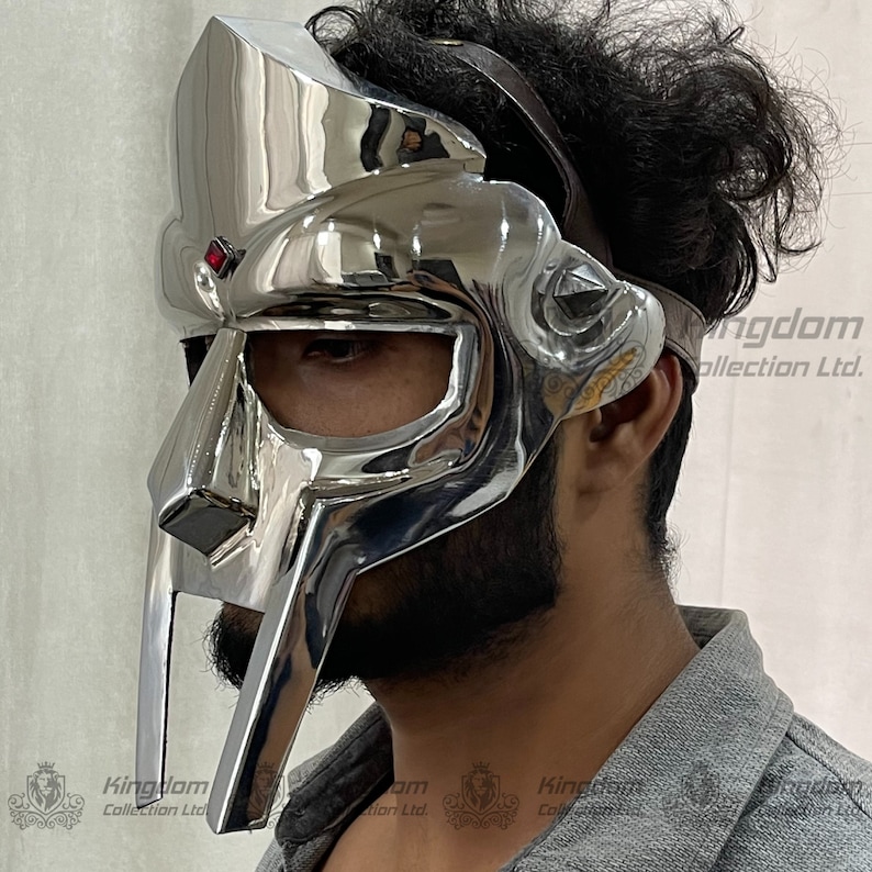 PREMIUM MF DOOM Mask Mad-villain Steel Face Armor Medieval Hand-forged ...