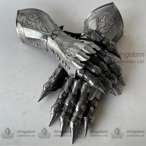 Ringwraith Nazgûl Gauntlets Black Gauntlets Steel Medieval Armor Gloves ...