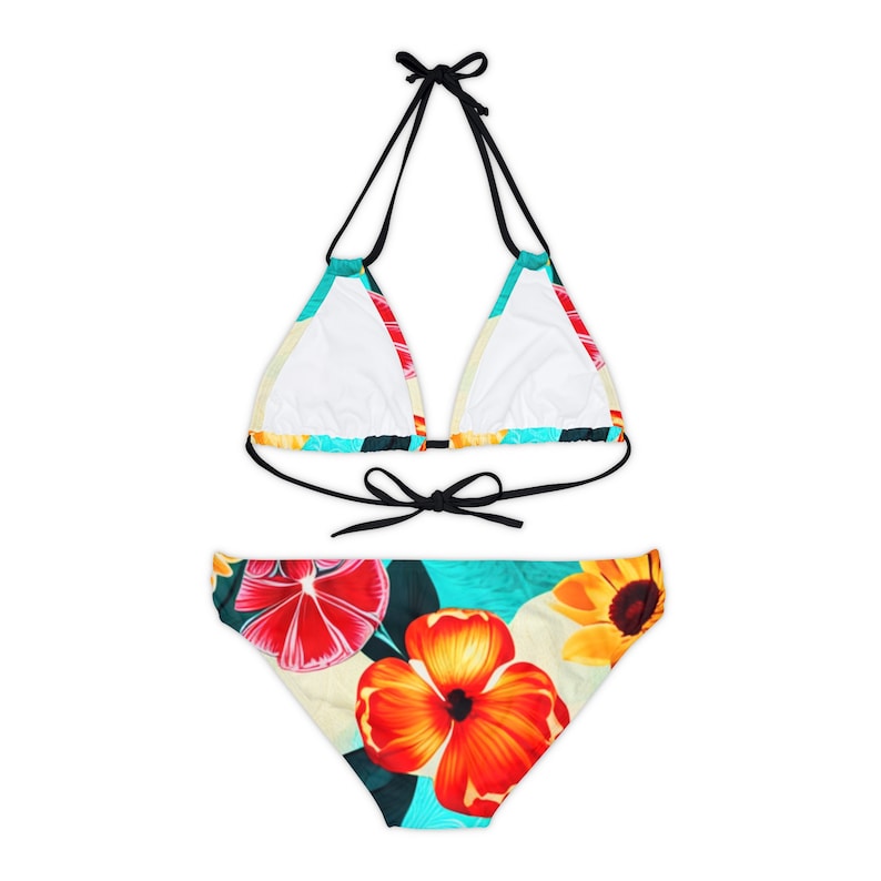 Vibrant Tropical Floral Print Bikini Set Bold Colorful Swimwear - Etsy