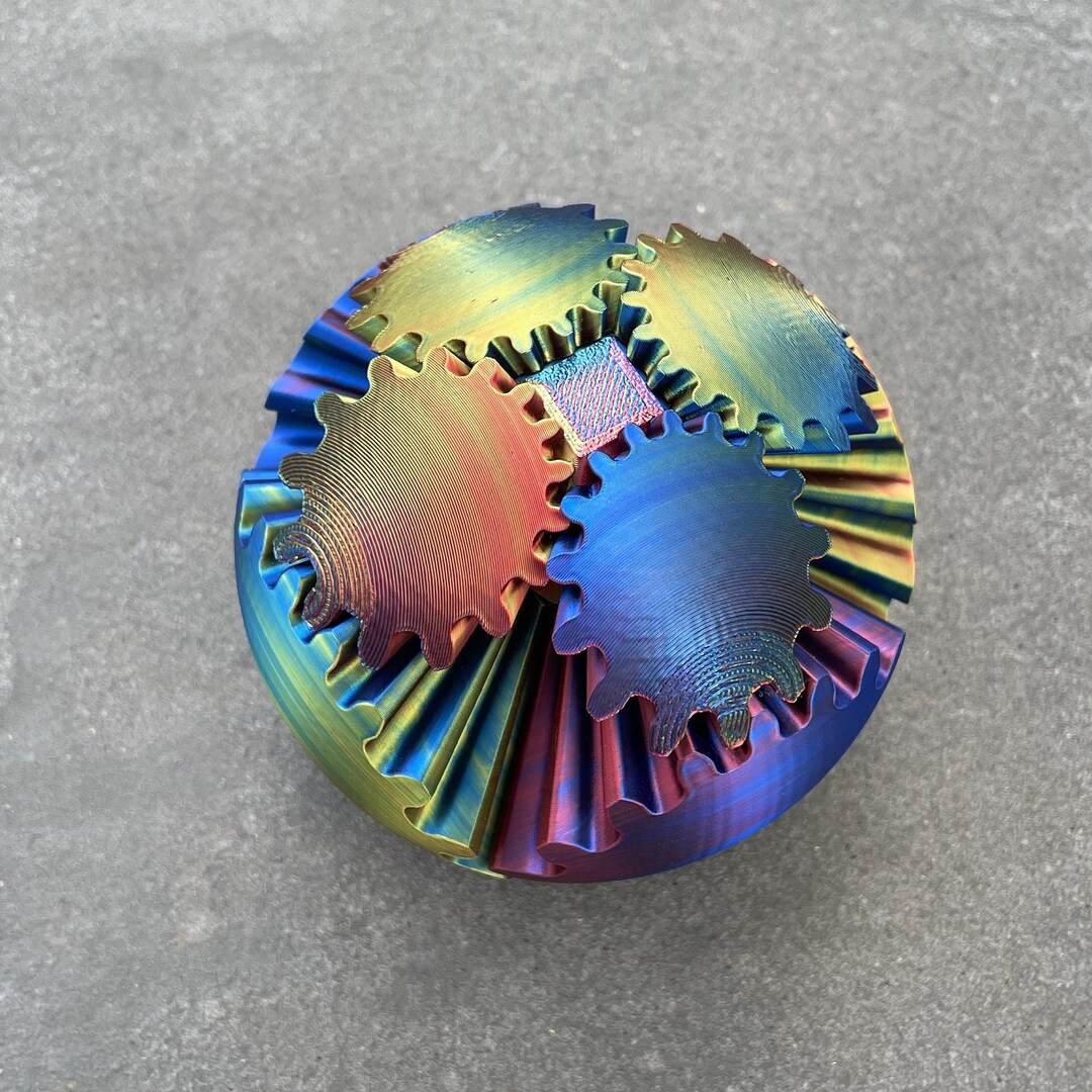 Fidget Gear Ball Fidget Toy 3D Printed Gear Ball Stress Ball ...