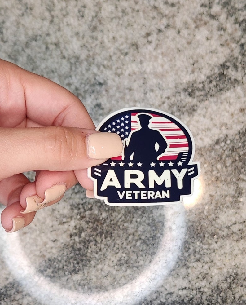 Army Veteran, Vinyl Waterproof Sticker - Etsy