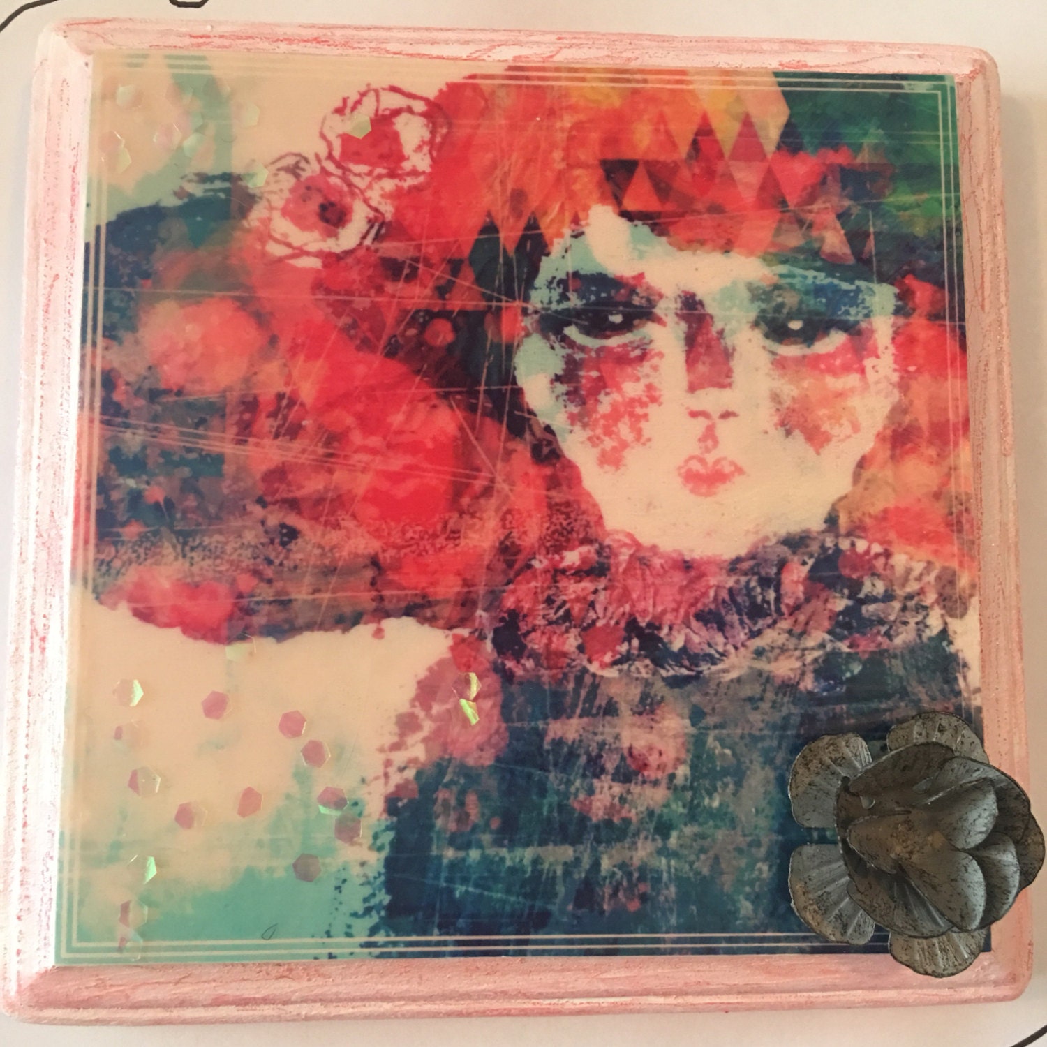 Wynter in Rose. Print mounted on wood. | Etsy